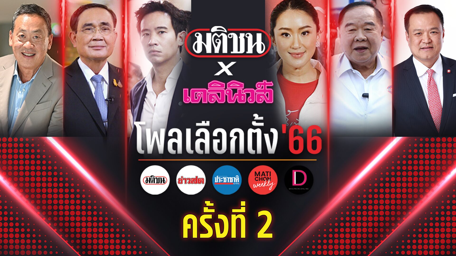 เปิดผลวิเคราะห์โพลเลือกตั้ง มติชนxเดลินิวส์ รอบ 2 ก้าวไกล-พรรคร่วมฝ่านค้านแรง